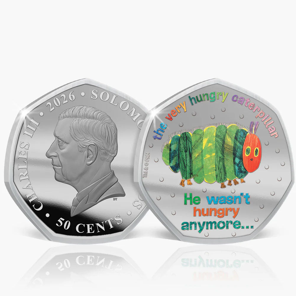2026 Solomon Isl. 50c The Very Hungry Caterpillar™ Silver Plated 8-Coi ...