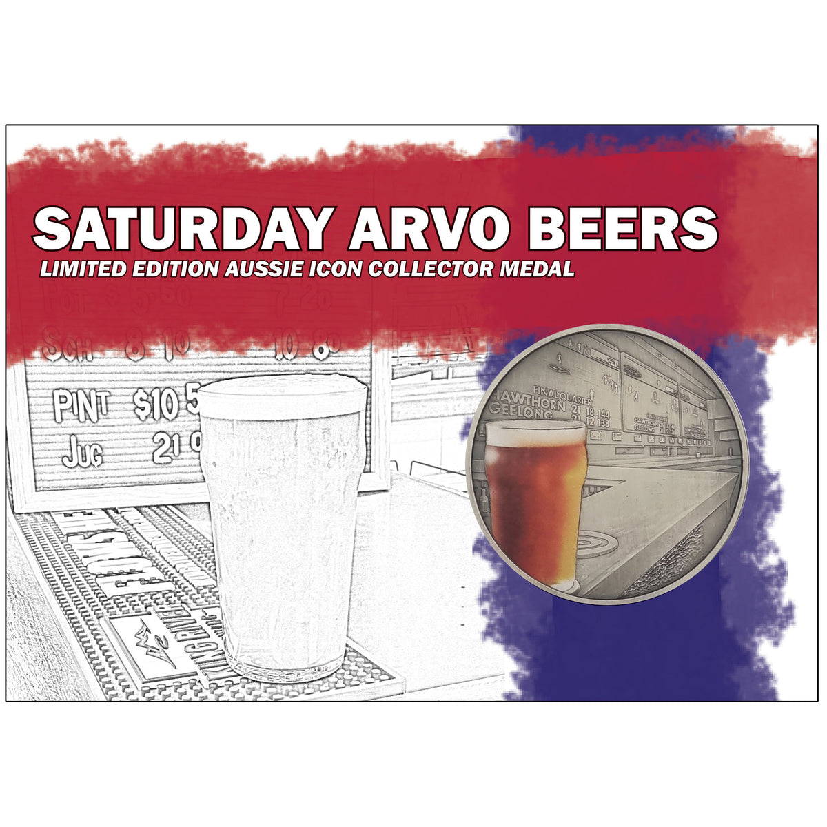 Aussie Icons - Saturday Arvo Beers 51mm Silver-Plated Collector Medal ...