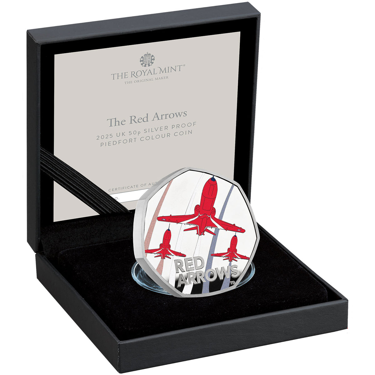 2025 UK 50p The Red Arrows Colour Silver Proof Piedfort Coin ...