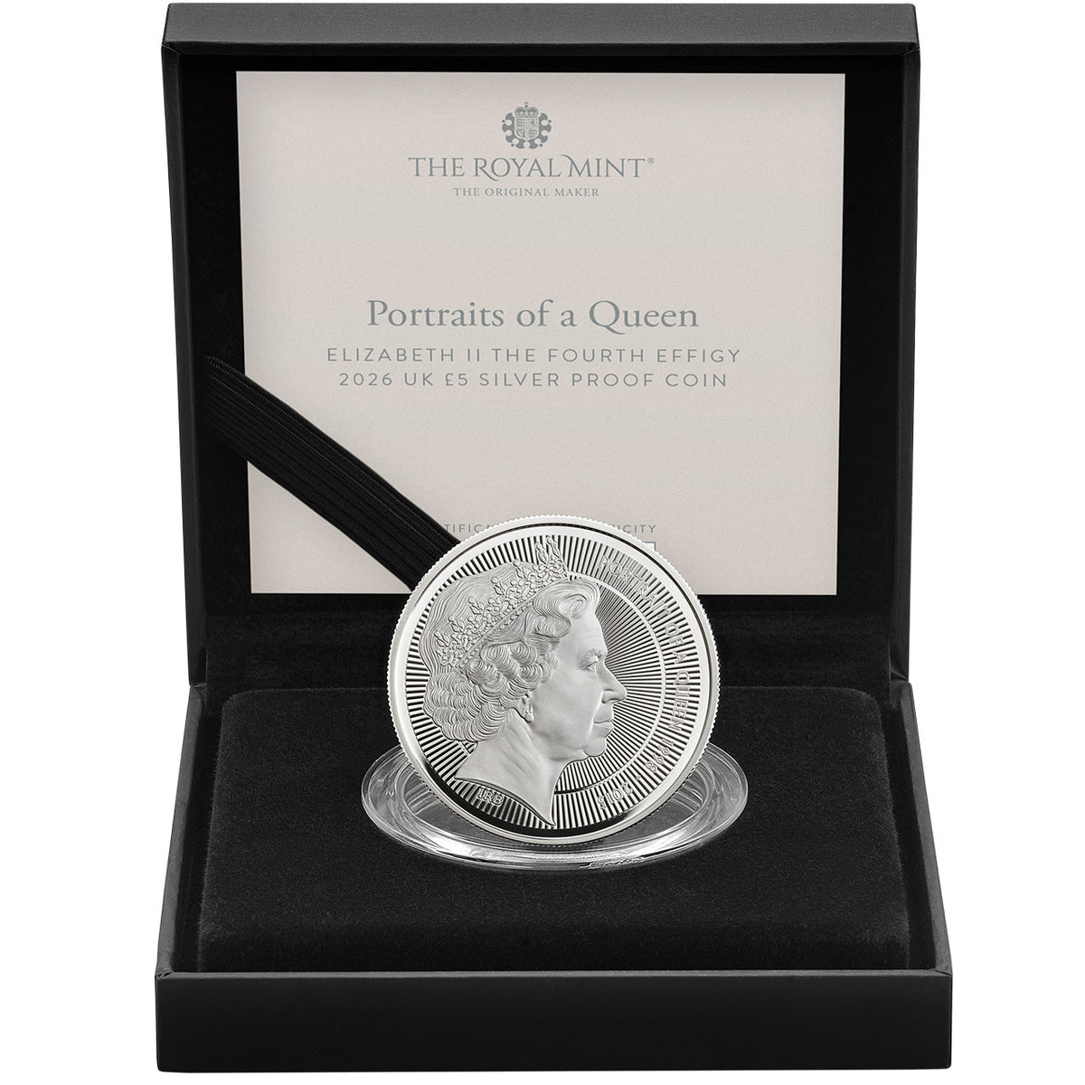 2026 UK £5 Queen Elizabeth II 4th Portrait - Rank-Broadley Silver Proo ...